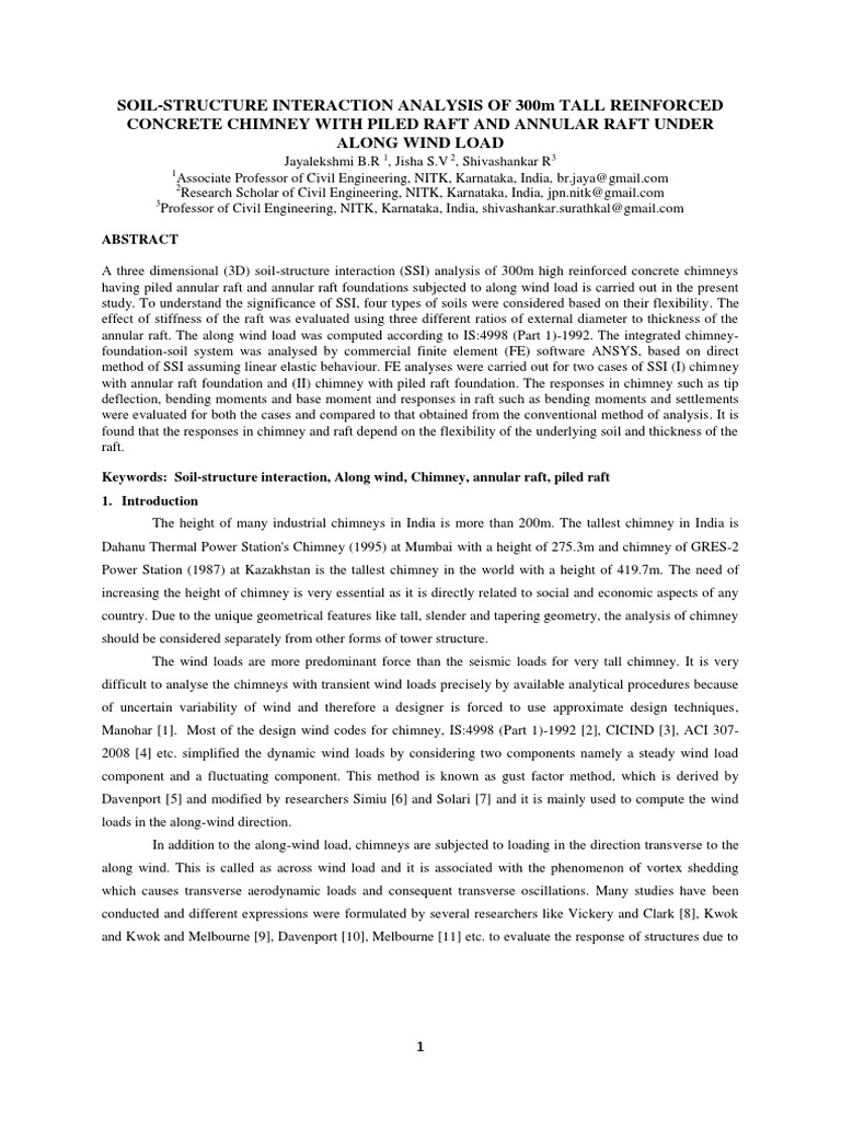Soil-Structure Interaction Analysis of 300M Tall Reinforced Concrete ...