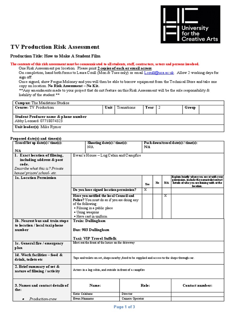 Risk Assessment For Log Cabin | PDF | Hazards | Risk