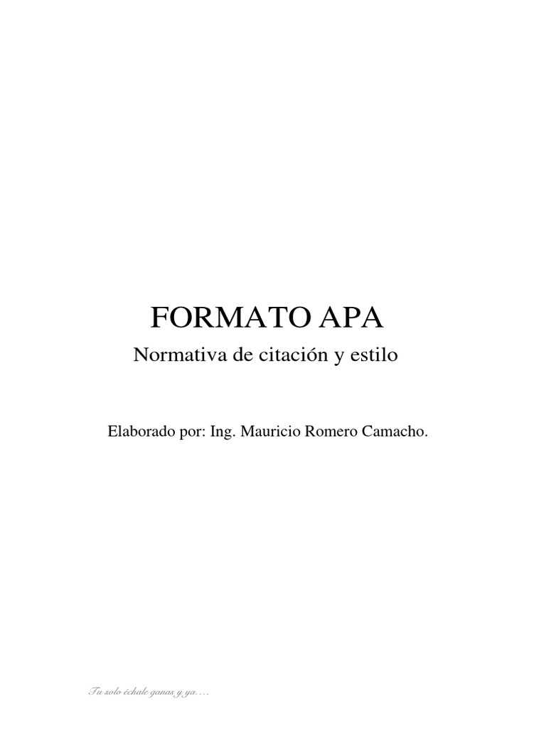 Formato APA | PDF | Estilo apa | Citación