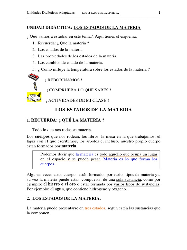 Estados de la Materia para Niños | PDF | Líquidos | Importar