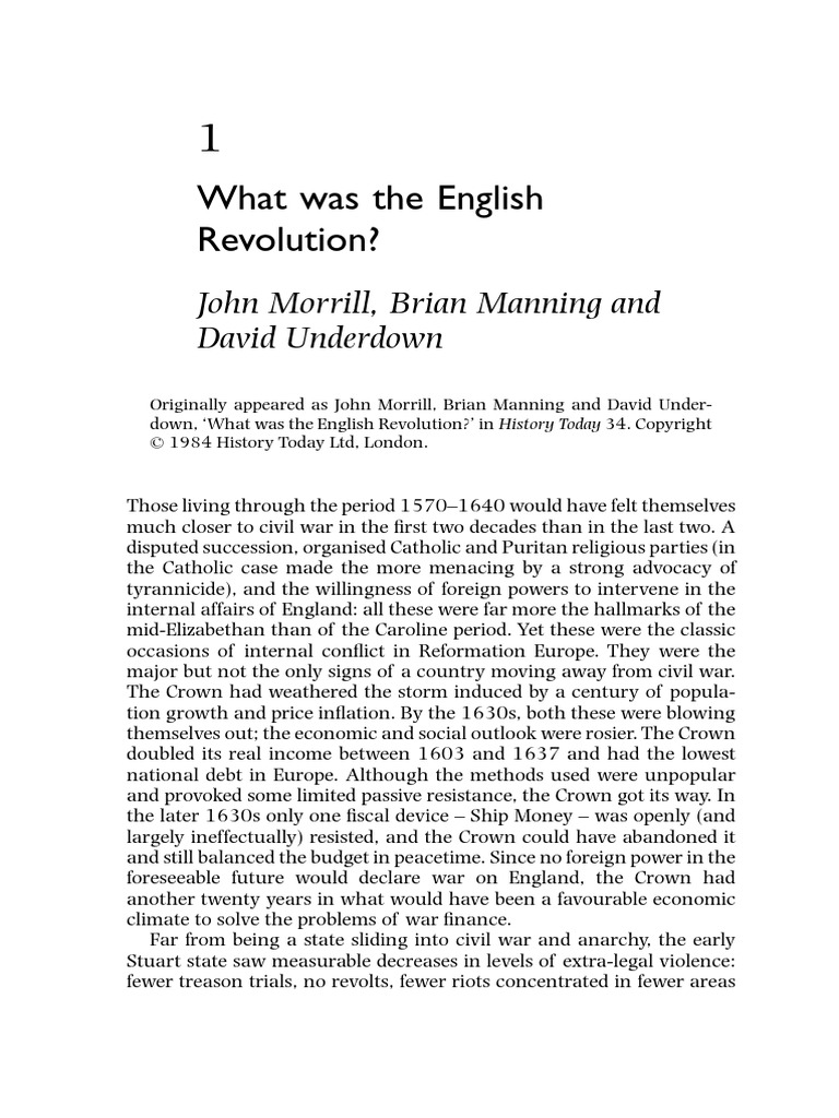 What Was The English Revolution?: John Morrill, Brian Manning and David ...