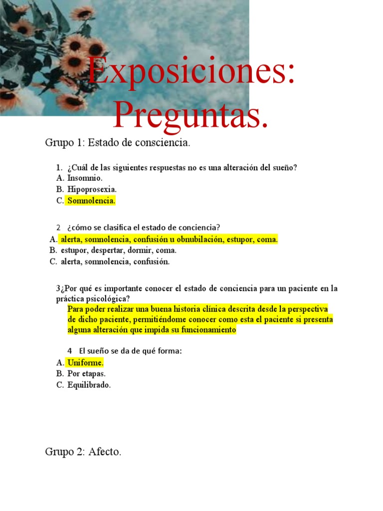 Preguntas de Las Exposiciones. | PDF | Memoria | Inteligencia
