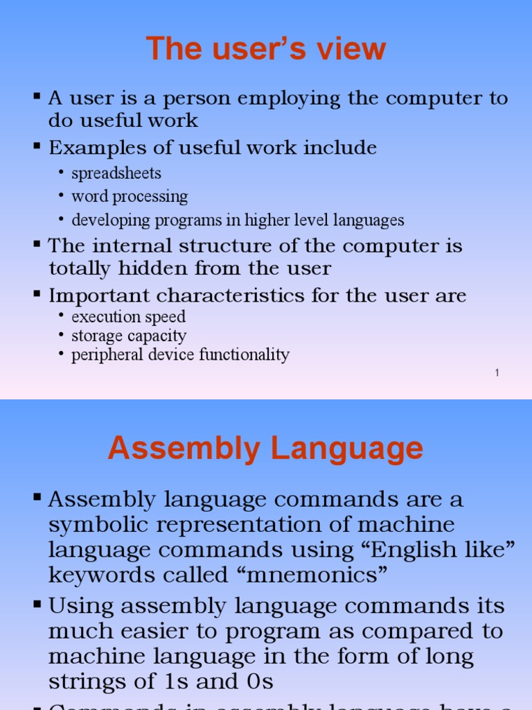 The User's View: A User Is A Person Employing The Computer To Do Useful ...