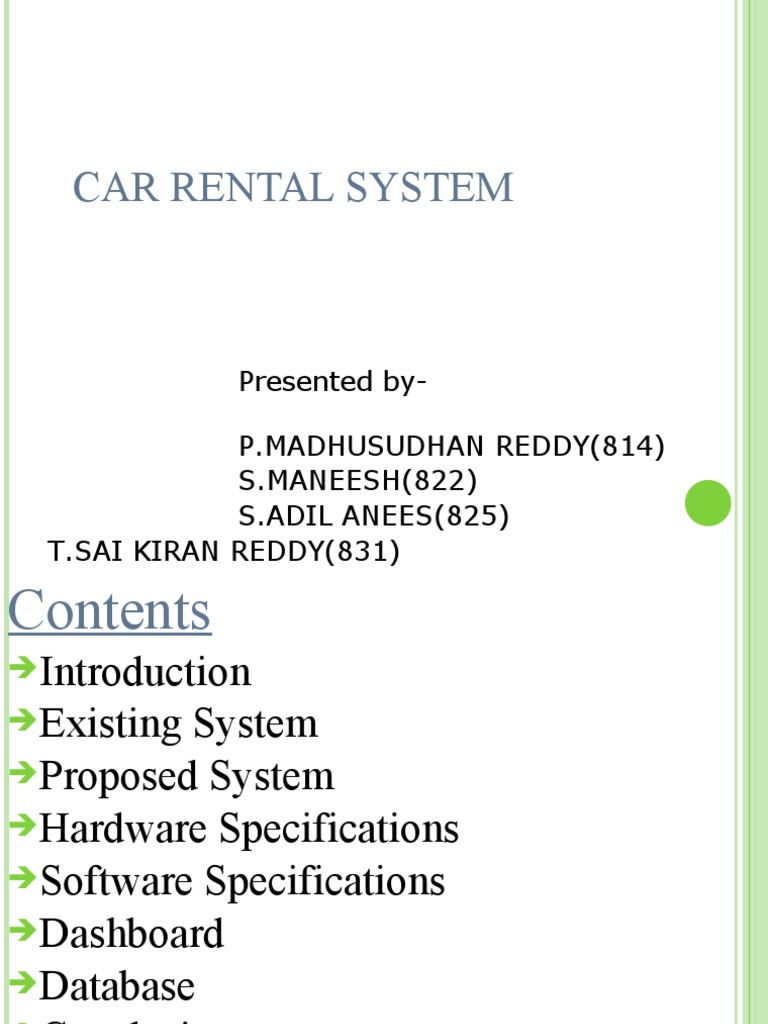 An Efficient Online Car Rental Management System | PDF | Databases ...