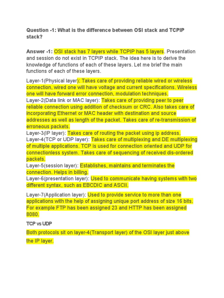 Top 10 Networking Interview Questions and Answers | PDF | I Pv6 ...