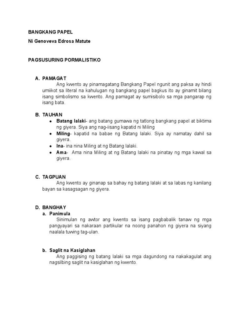 Bangkang Papel | PDF