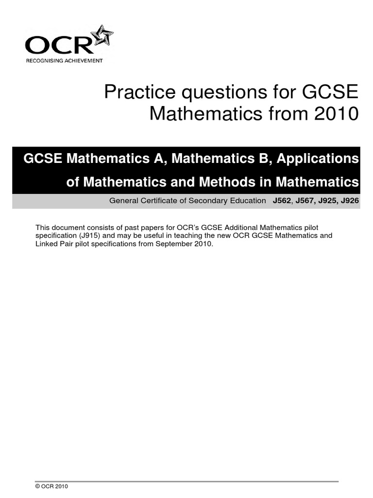 GCSE Questions - Mathematics PDF | PDF | Sine | Trigonometric Functions