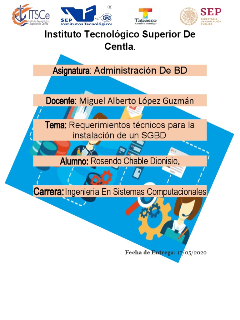requerimientos técnicos para la instalación de un SGBD. | PDF | Microprocesador | Servidor SQL ...