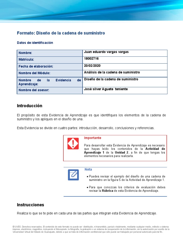 Ea4 Diseño de La Cadena de Suministro | PDF | Logística | Aprendizaje