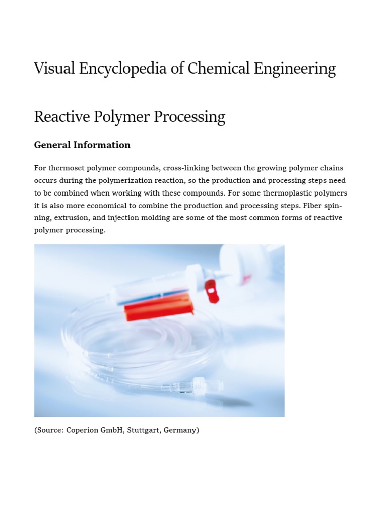 Reactive Polymer Processing | PDF | Cross Link | Polymers