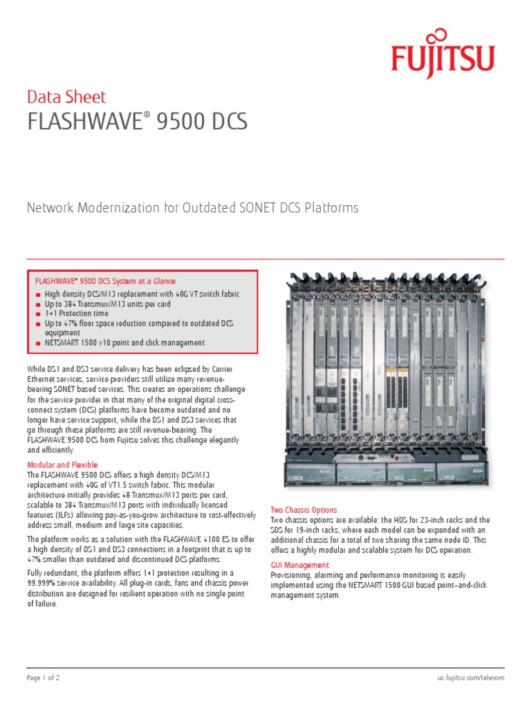 Flashwave 9500 DCS: Data Sheet | PDF | Networks | Computer Architecture