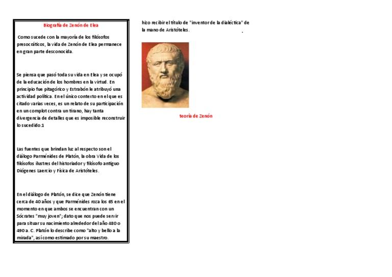 Biografía de Zenón de Elea | PDF
