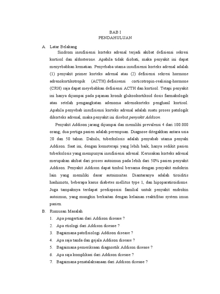 BAB II - Askep Addison Disease | PDF
