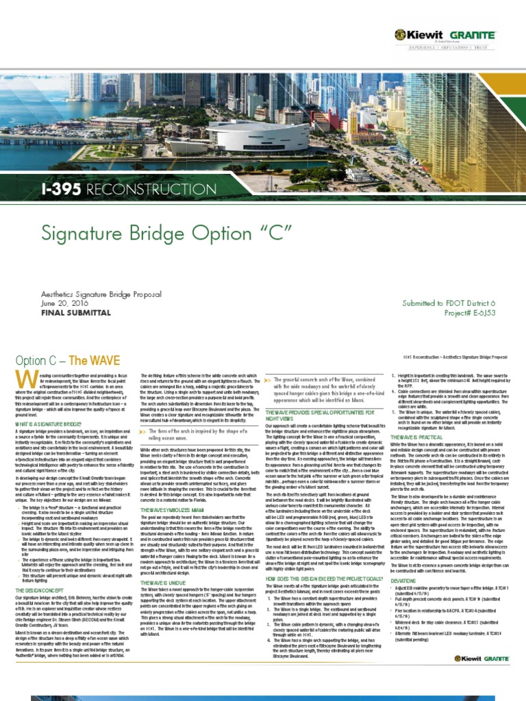 I-395 Reconstruction: Signature Bridge Option "C" | PDF | Bridge ...