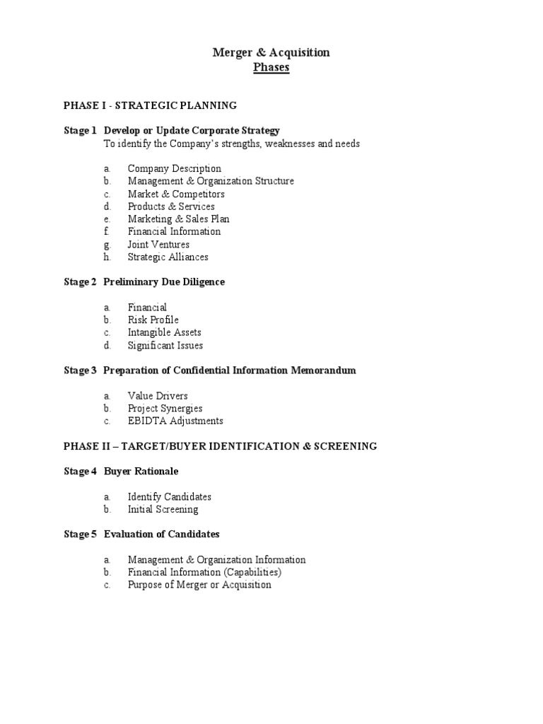 M&A Phases Guide | PDF