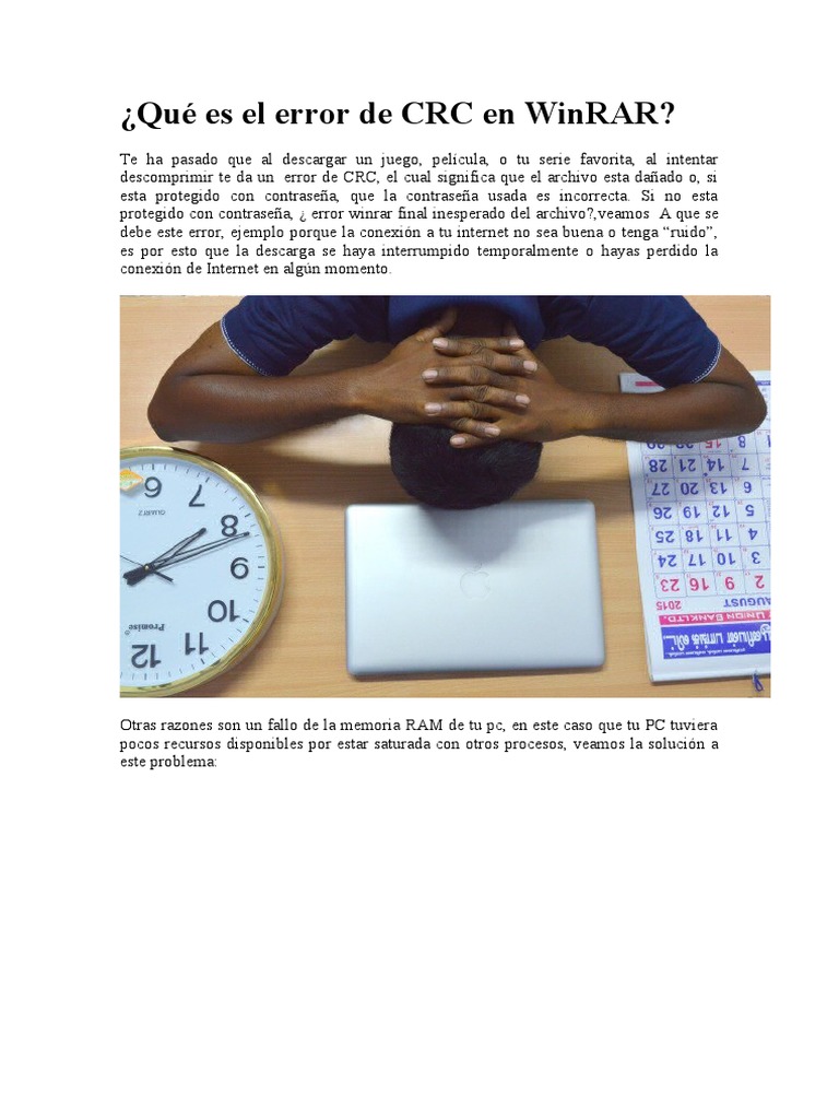 Soluciones al Error CRC en WinRAR | PDF | Archivo de computadora ...