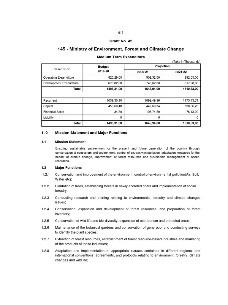 MTBF - MoEFCC - 2019-20 PDF | PDF | Climate Change Mitigation | Global ...