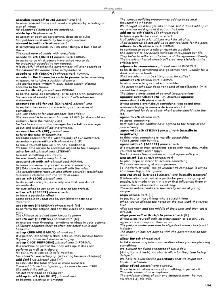 A to Z Phrasal Verbs Guide | PDF