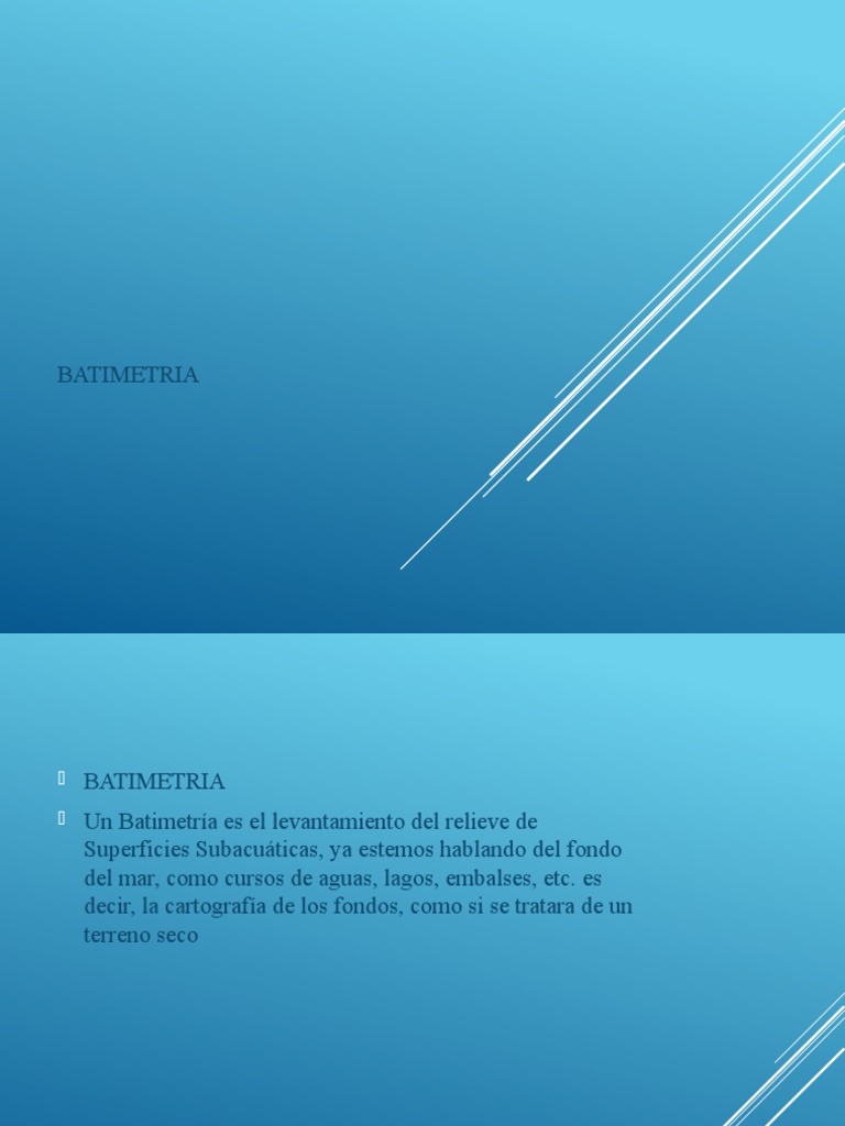 Presentacion de Batimetria | PDF | Sonar | Sonido