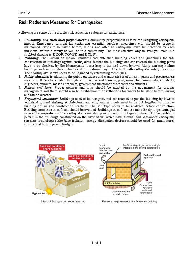 DRR Strategies For Earthquakes | PDF | Earthquakes | Risk Management