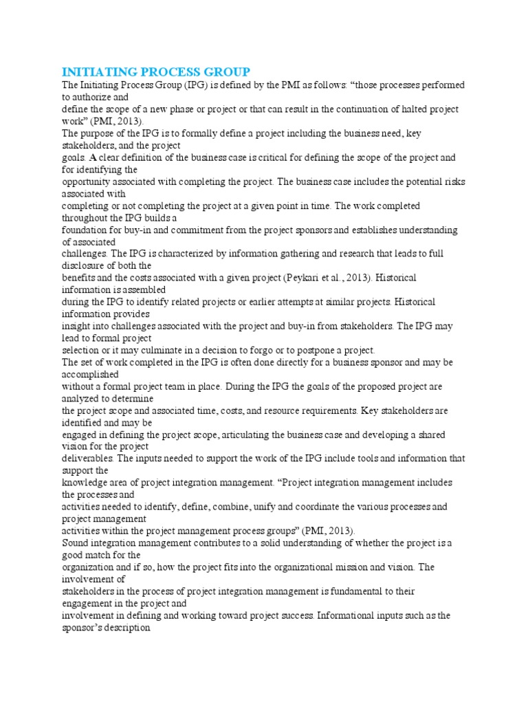 Initiating Process Group | PDF | Project Management | Leadership