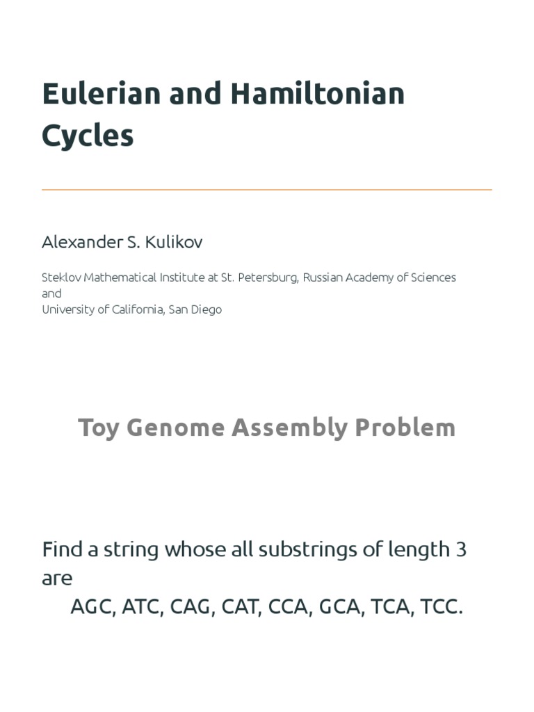 Eulerian Hamiltonian | PDF | Combinatorics | Applied Mathematics