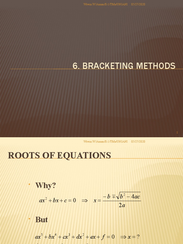 6 Bracketing Methods | PDF