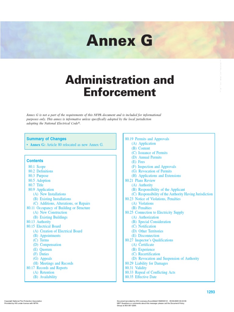 Annex G: Administration and Enforcement | Download Free PDF ...