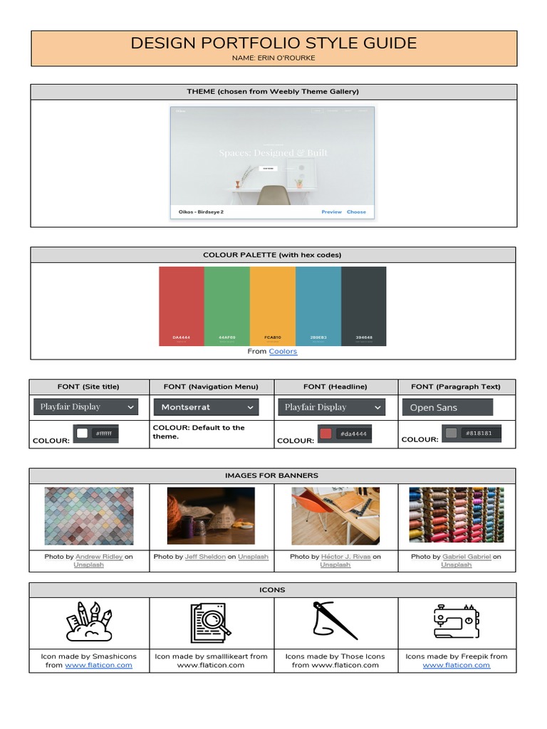 Portfolio Style Guide Example | PDF | Media Technology | Typography