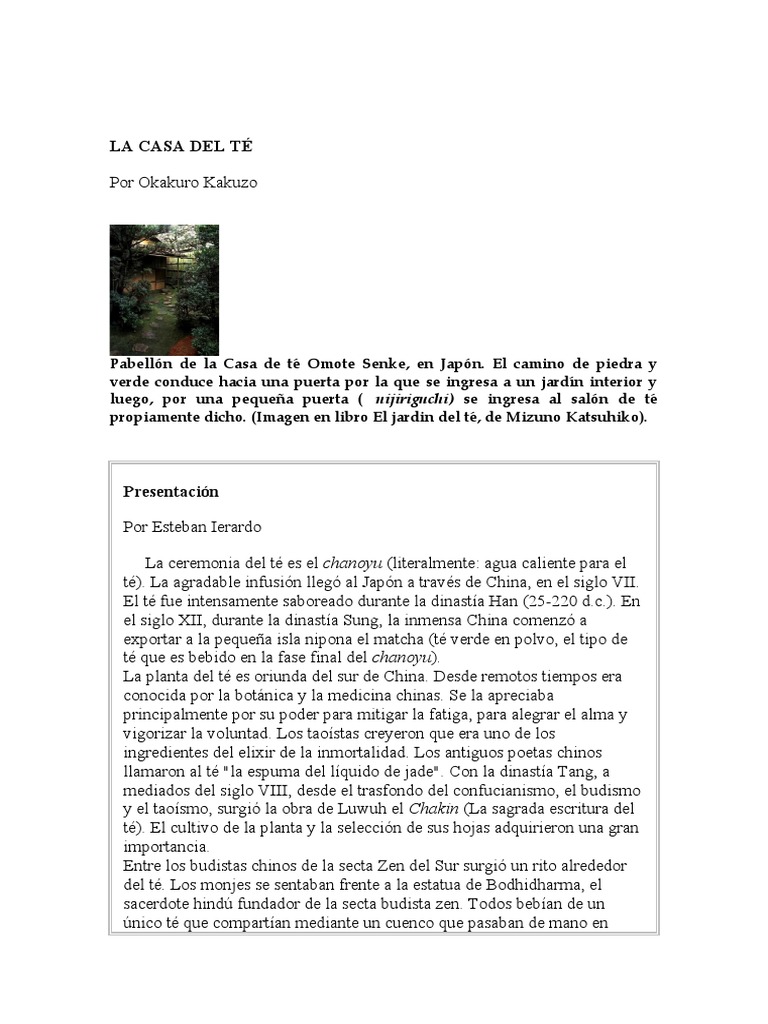 LA CASA DEL TÉ | PDF | zen | Té