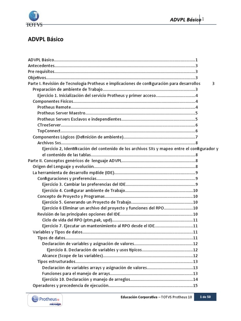 ADVPL Básico | PDF | Entorno de desarrollo integrado | Lenguaje de ...