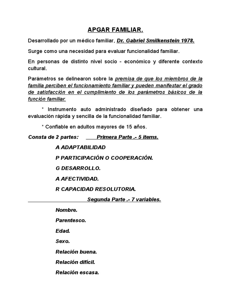 Apgar Familiar | PDF | Conceptos psicologicos | Ciencias del comportamiento