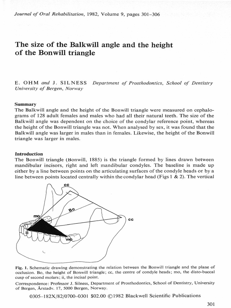 The Size of The Balkwill Angle and The Height of The Bon Will Triangle ...
