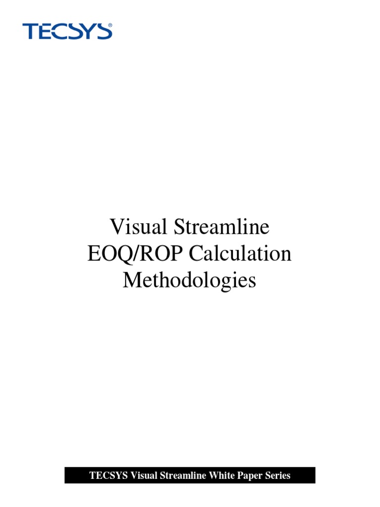 White Paper For EOQ - ROP Calculation Methodologies PDF | PDF ...