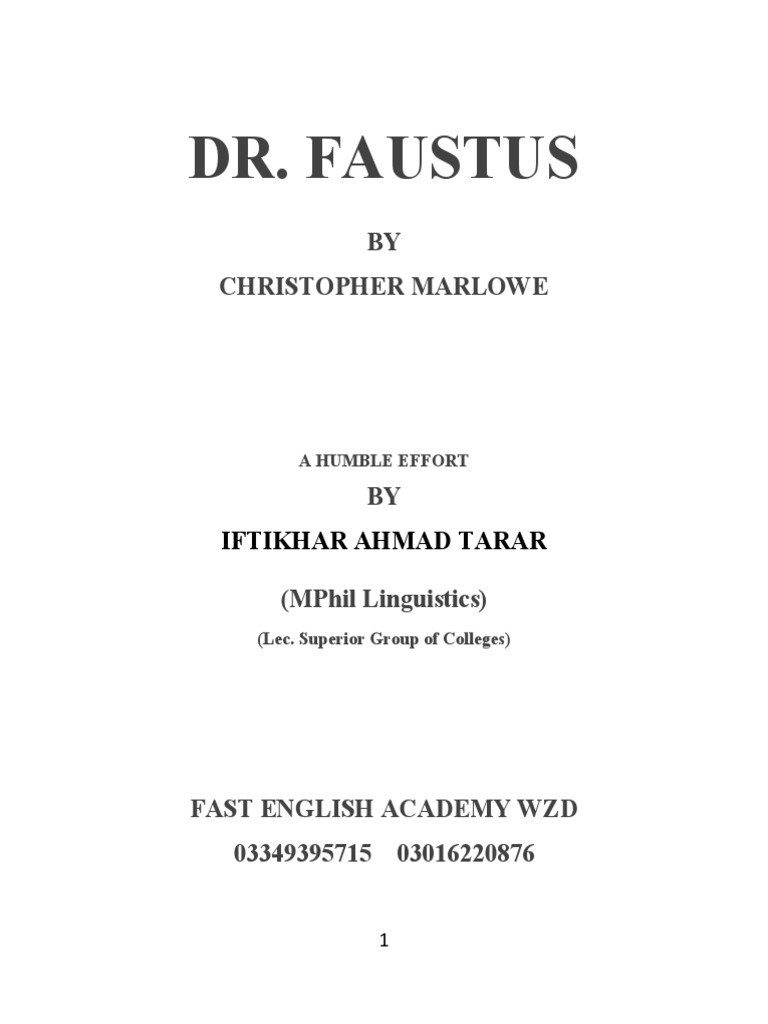 Dr. Faustus | PDF | Hell | Satan