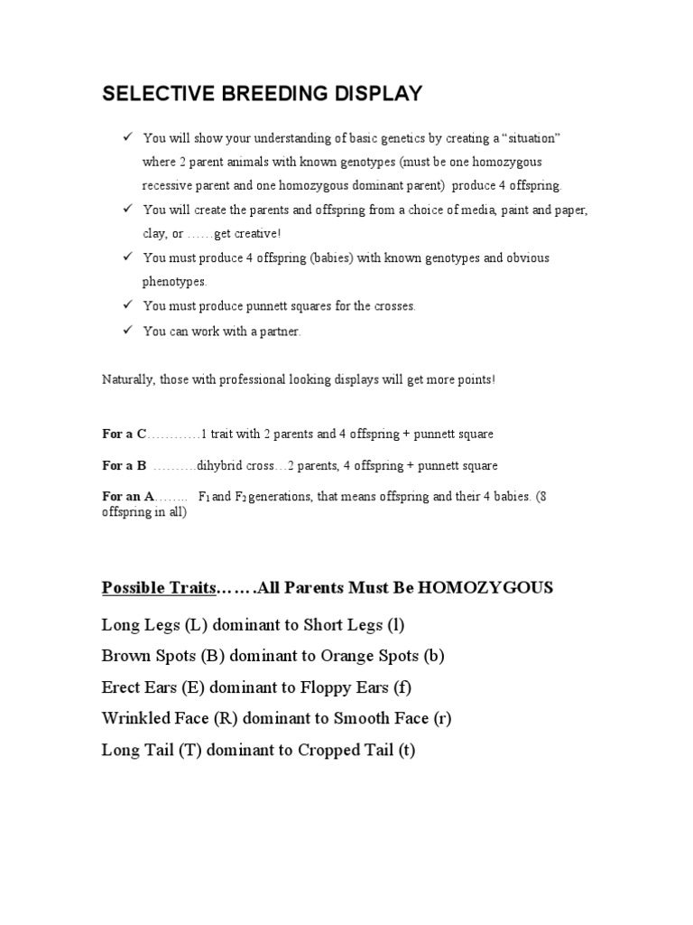 Selective Breeding | PDF