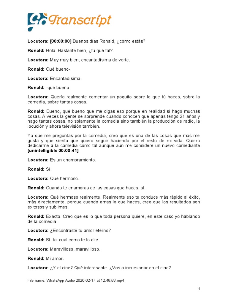 Ronald CV 2 Minutes | PDF