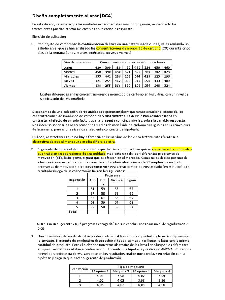 Ejercicios de Dca | PDF | Química | Ciencias fisicas