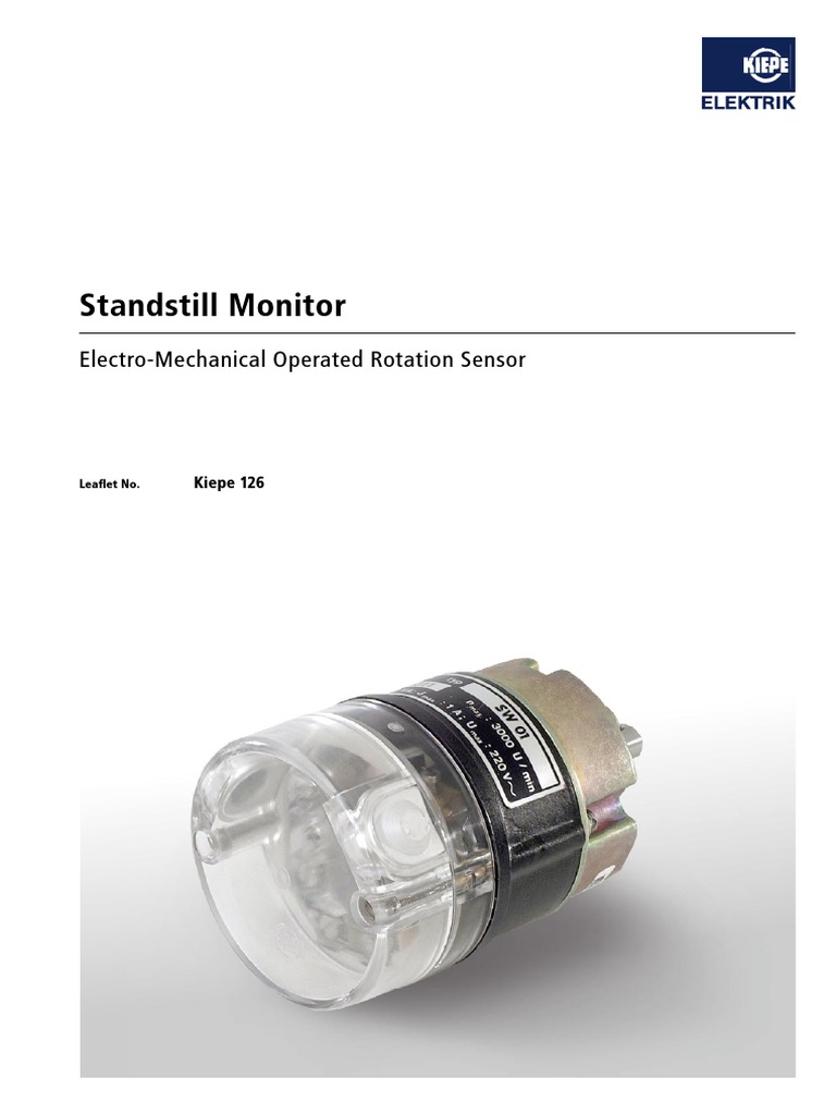 Standstill Monitor: Electro-Mechanical Operated Rotation Sensor | PDF ...