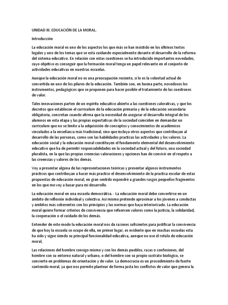 Unidad 3 Educación De La Moral Descargar Gratis Pdf Moralidad