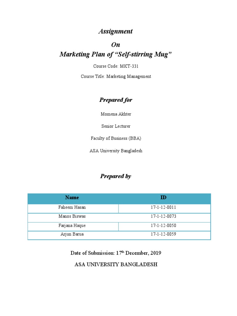 Marketing Mug Plan | PDF | Mug | Retail