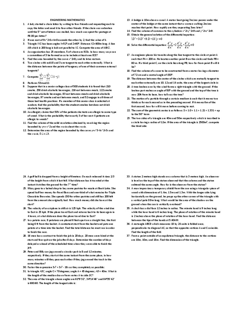 Combined Math | PDF | Triangle | Area