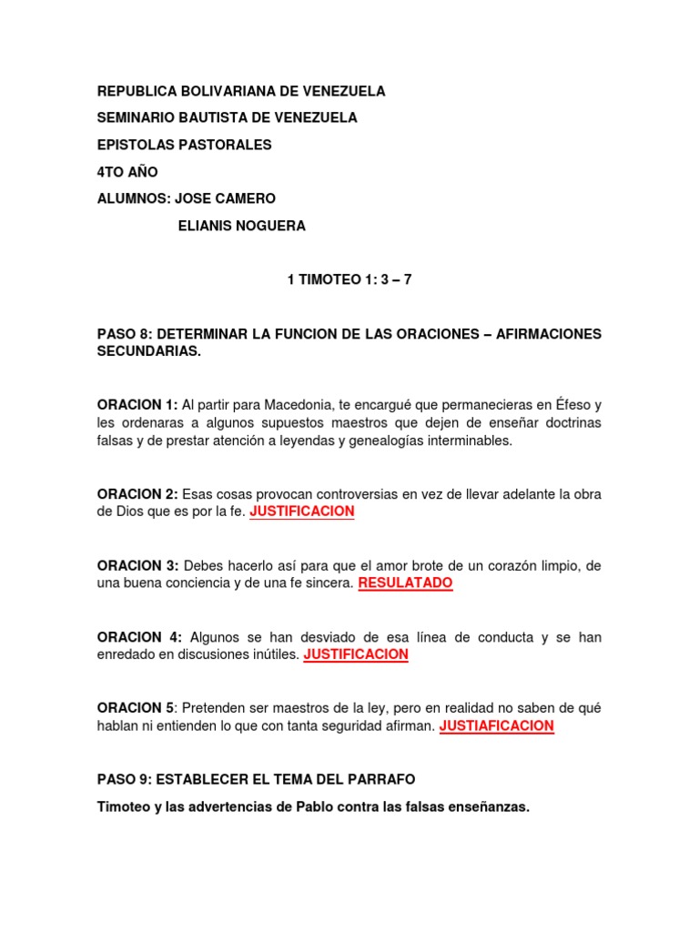 Timoteo Bosquejo Textual | PDF