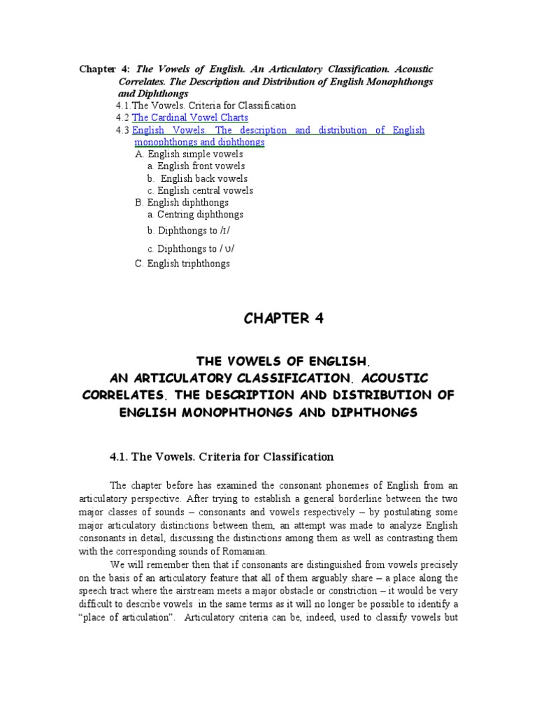 Correlates. The Description and Distribution of English Monophthongs ...