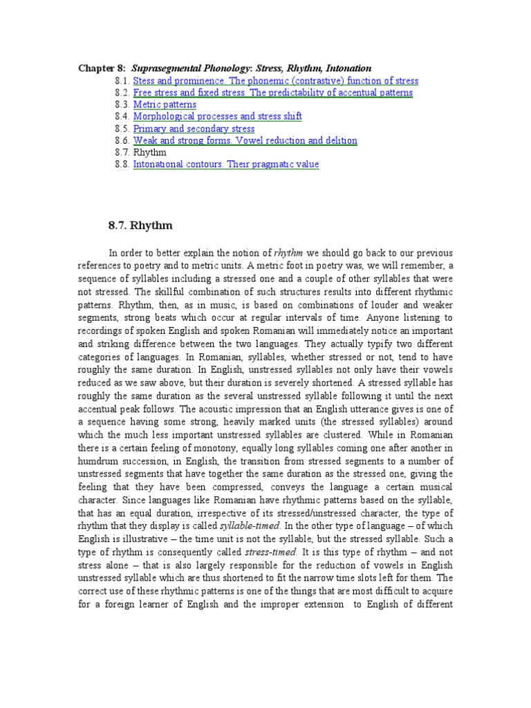 8.7. Rhythm: Chapter 8: Suprasegmental Phonology: Stress, Rhythm ...