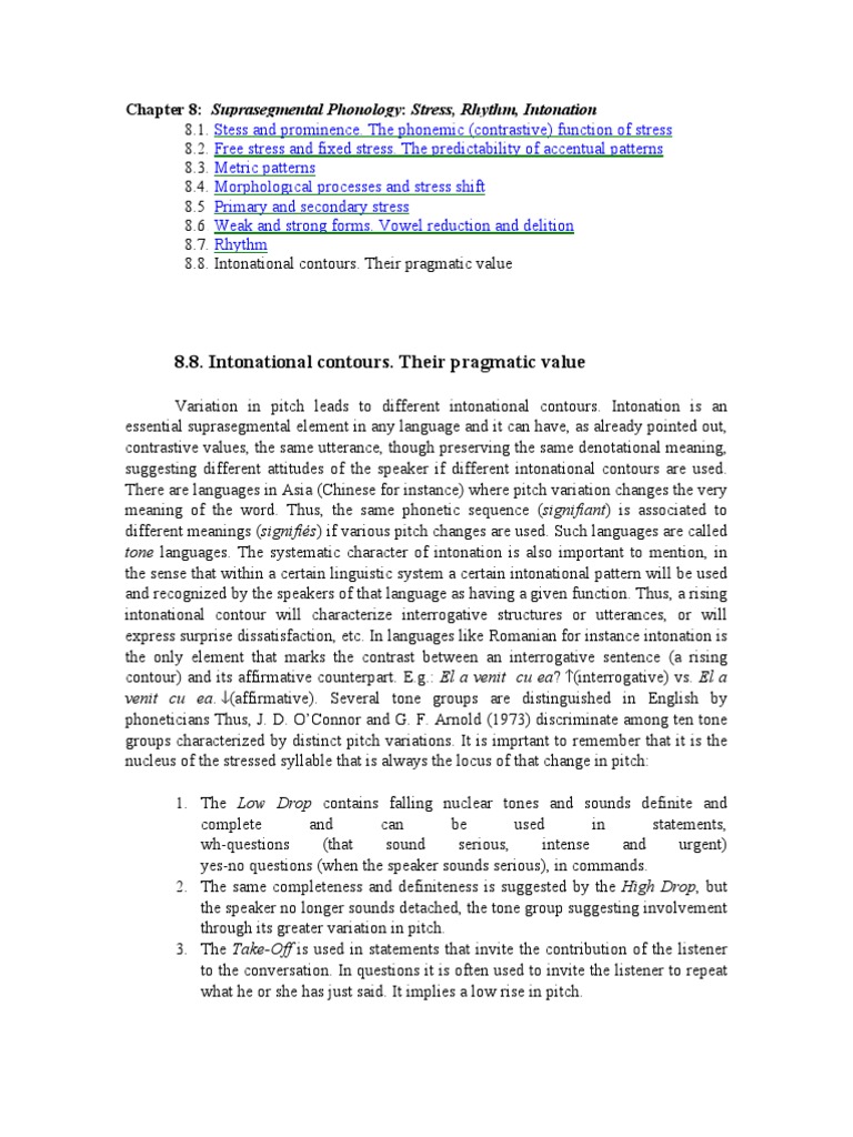 8.8. Intonational Contours. Their Pragmatic Value: Chapter 8 ...