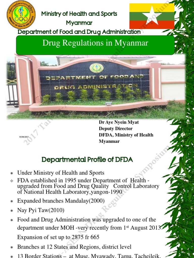 Myanmar Drug Regulation Overview | PDF | Food And Drug Administration ...
