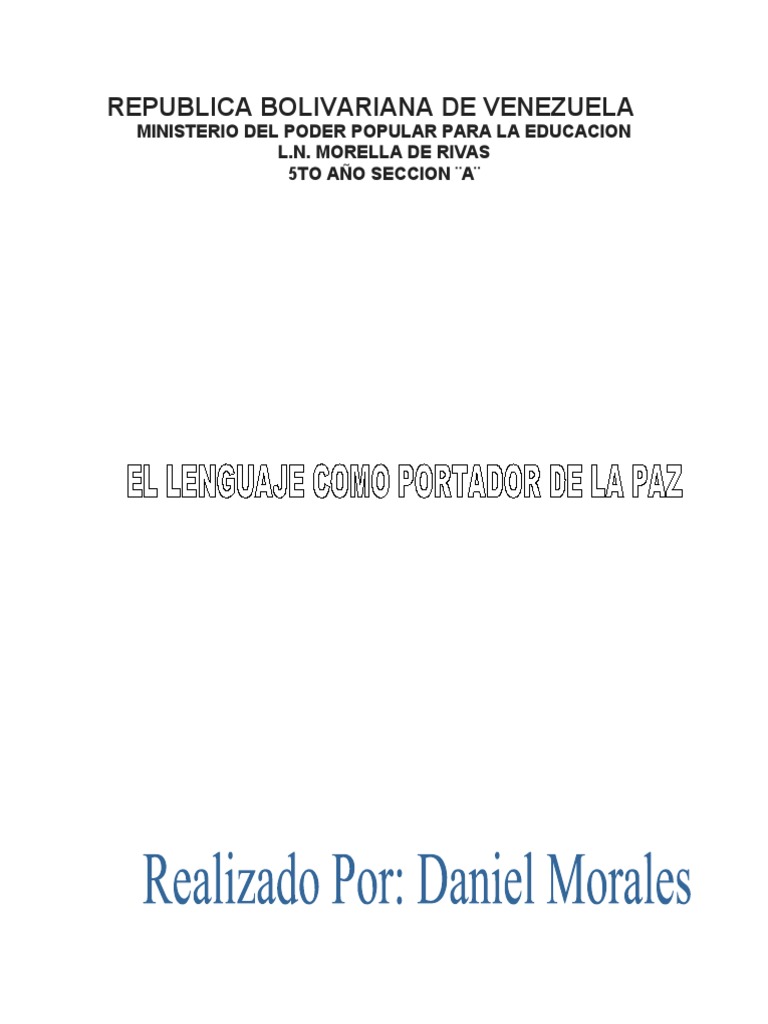 Qué Es El Valor de La Paz | PDF | Paz | Palabra