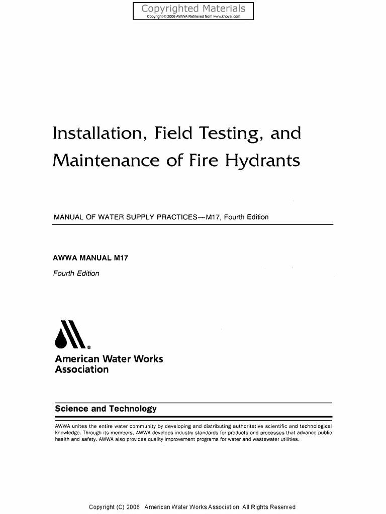 AWWA M17 Installation Field Testing PDF | PDF | Valve | Fire Engine