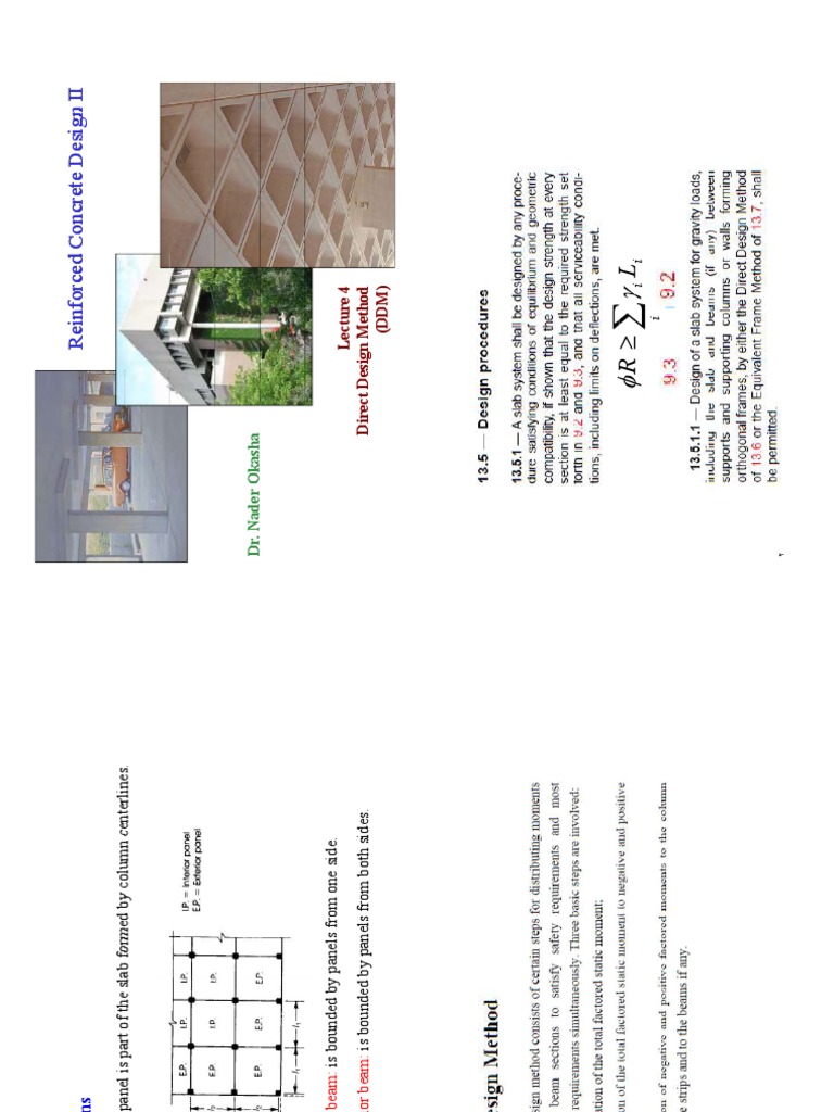 Direct Design Method for Reinforced Concrete Slab | PDF | Beam ...